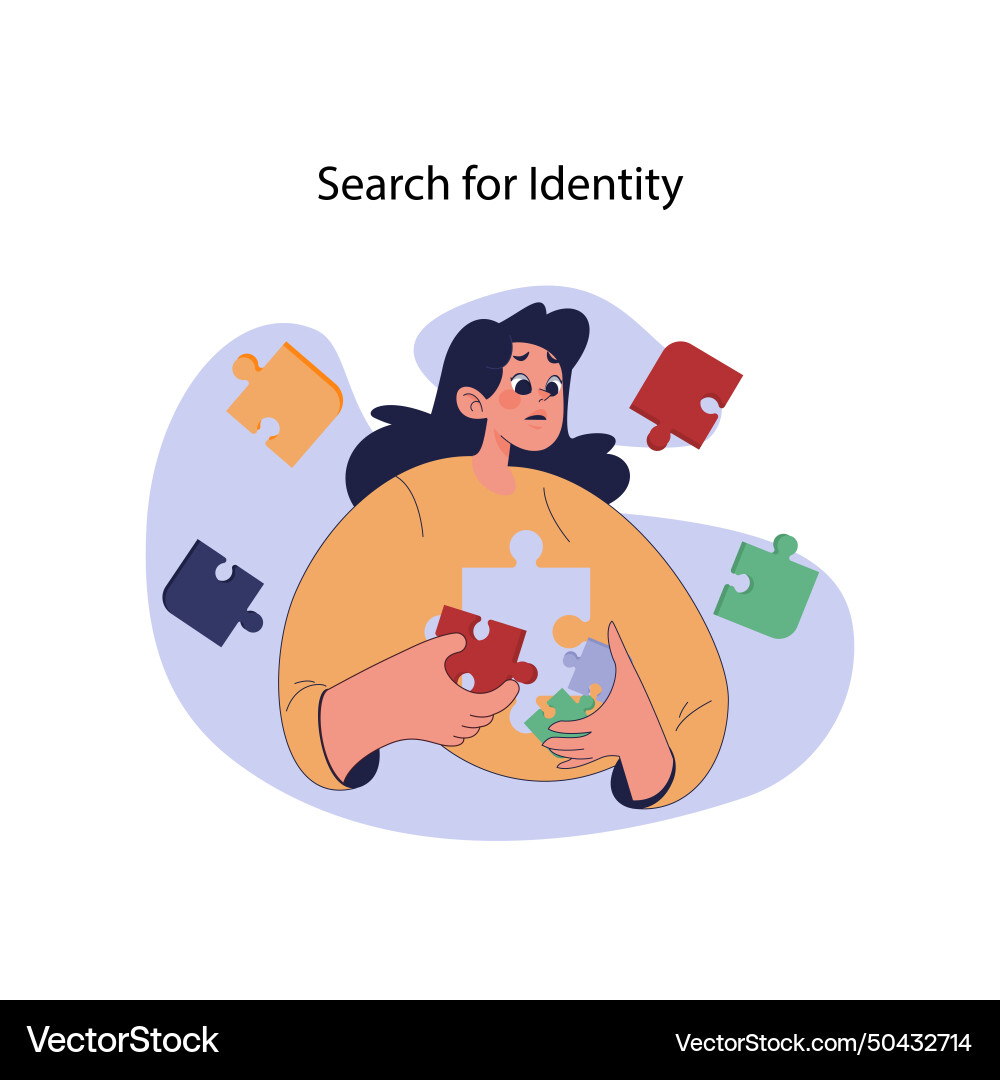 Search for identity concept flat Royalty Free Vector Image
