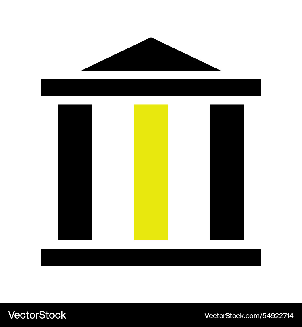 Simple black and yellow library icon concept Vector Image
