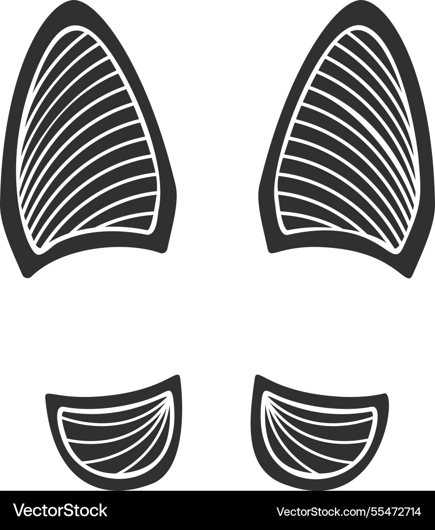 Simple line drawing featuring stylized fox or dog Vector Image