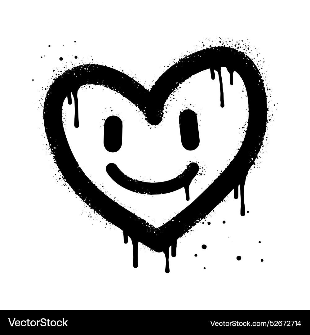 Spray painted graffiti heart sign Royalty Free Vector Image
