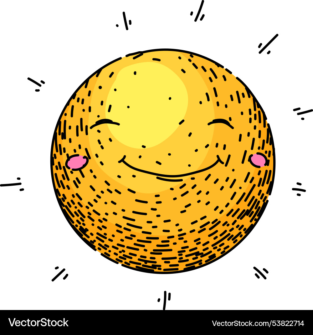 Sunrise sun sketch hand drawn Royalty Free Vector Image