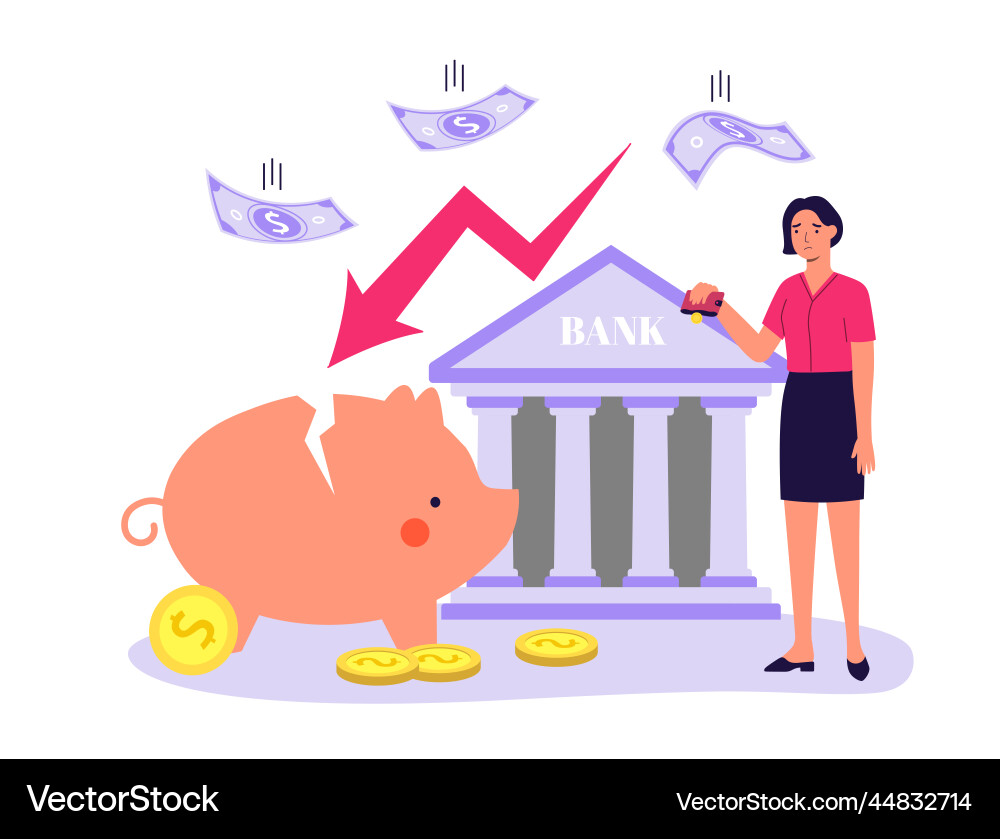 World financial crisis decline decrease Royalty Free Vector