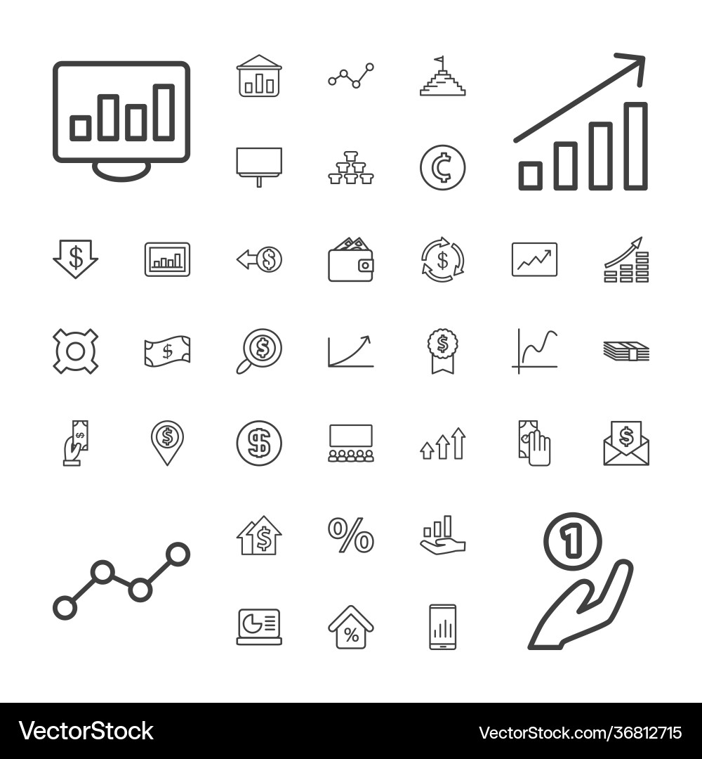 37 financial icons Royalty Free Vector Image - VectorStock