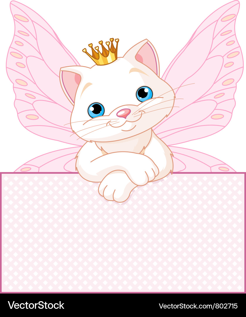 Adorable princess cat Royalty Free Vector Image