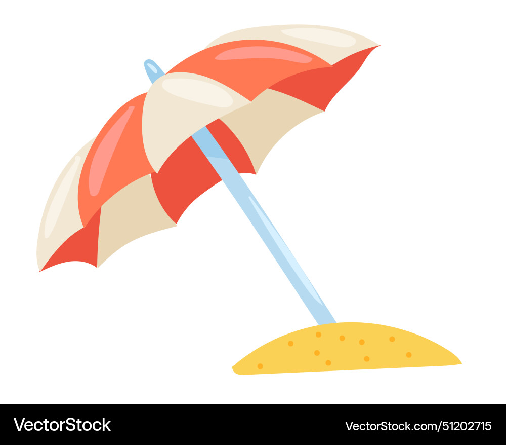Beach umbrella in flat design summer sunshade Vector Image