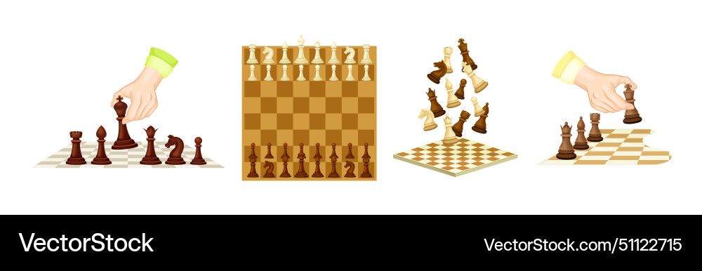 Chess pieces for strategic board game set Vector Image
