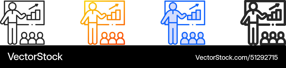 Class iconthin linear gradient blue stroke Vector Image