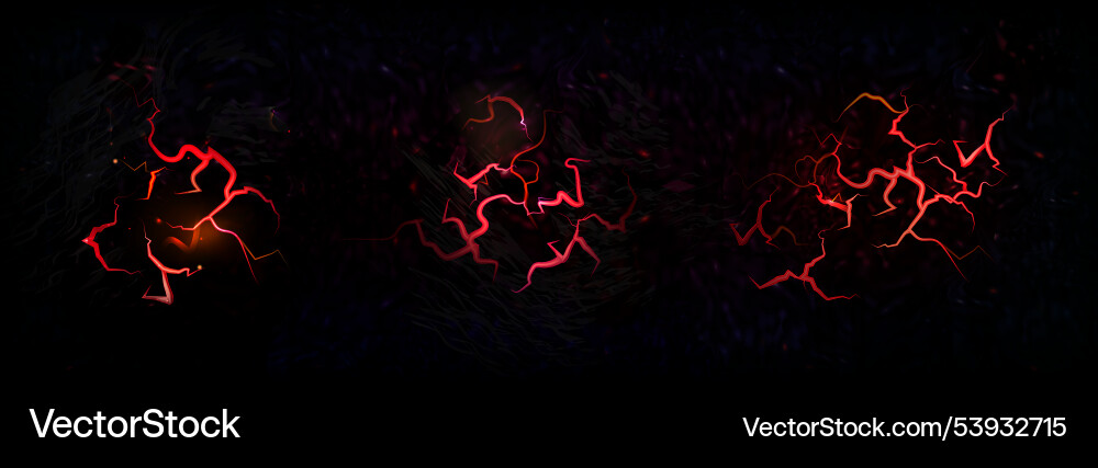 Lava crack with fire red volcano floor effect Vector Image