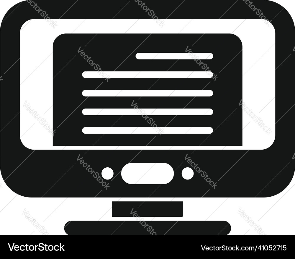 Monitor test icon simple book final Royalty Free Vector