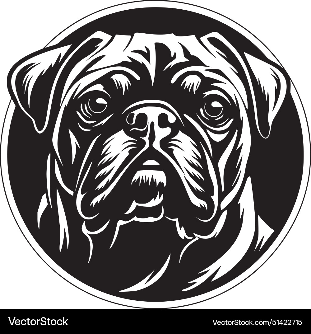 Pug - minimalist and flat logo Royalty Free Vector Image