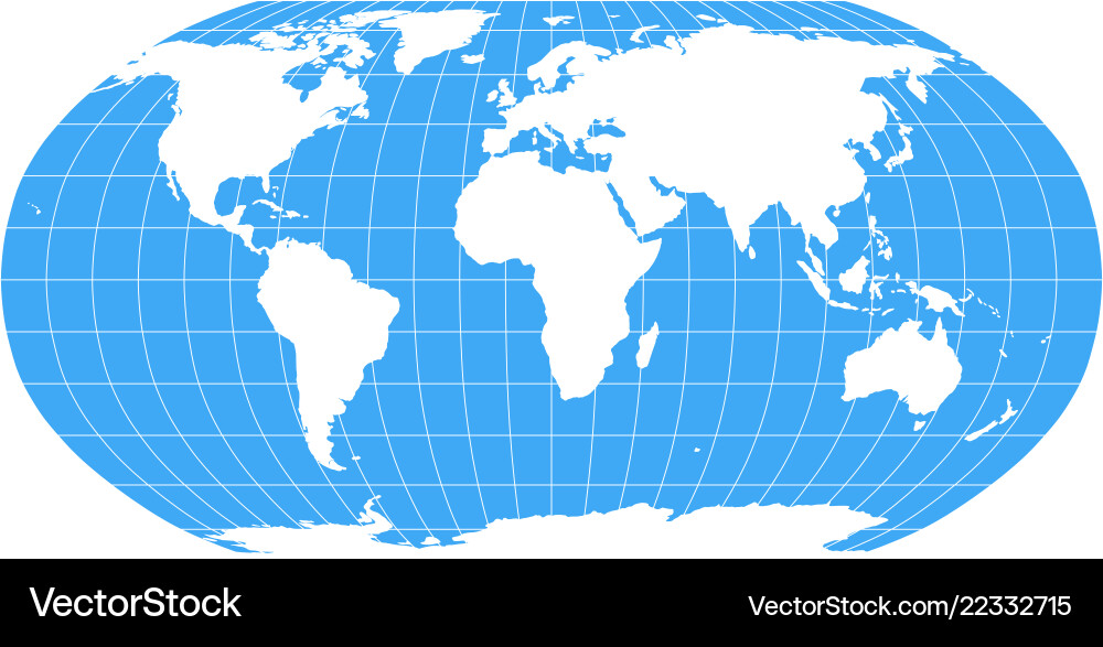 Robinson World Map Royalty Free Vector Image - VectorStock