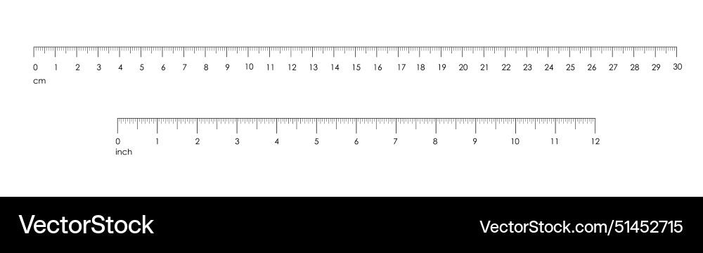 Rulers metric measuring tool isolated Royalty Free Vector