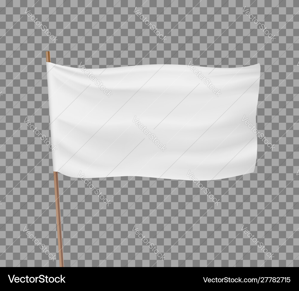 White flag isolated on transparent background Vector Image