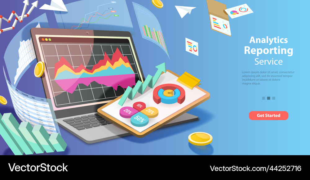 3d conceptual of analytics Royalty Free Vector Image