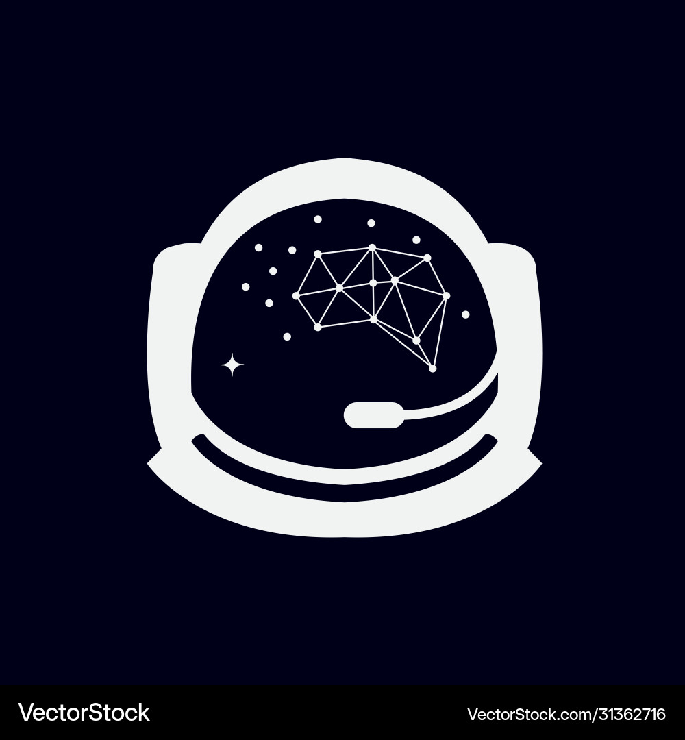 Astronaut helmet logo design templates Royalty Free Vector