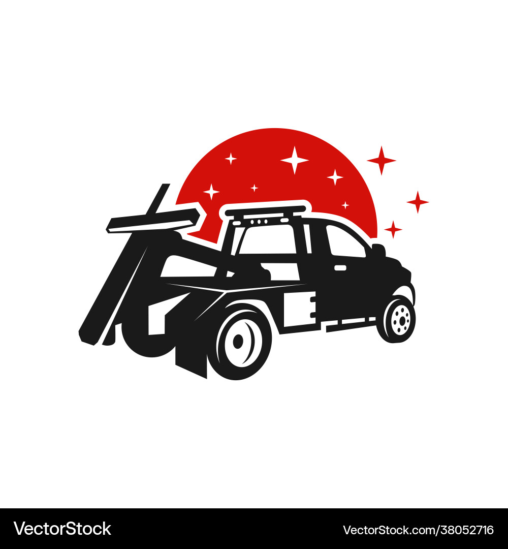 Automotive Towing Service Logo Royalty Free Vector Image