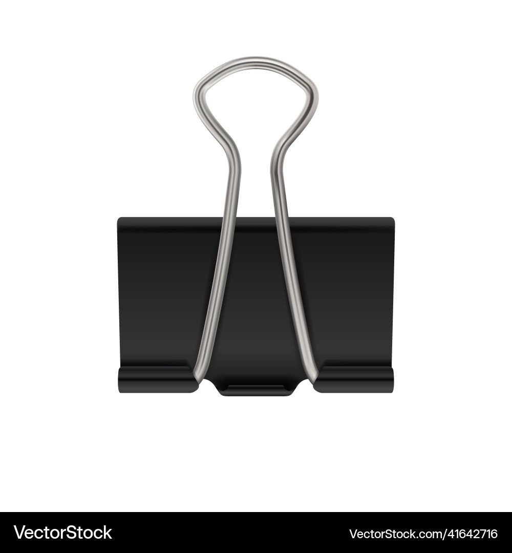 Binder clip realistic paper holder Royalty Free Vector Image