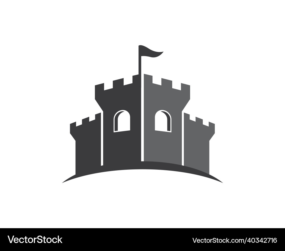 Castle logo template icon symbol Royalty Free Vector Image