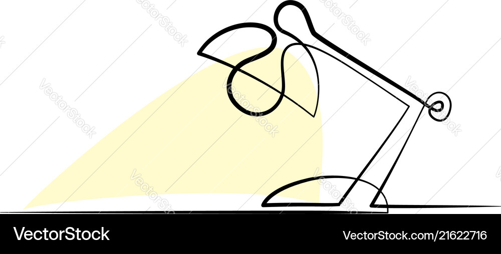 Continuous one line drawing lamp on the table Vector Image