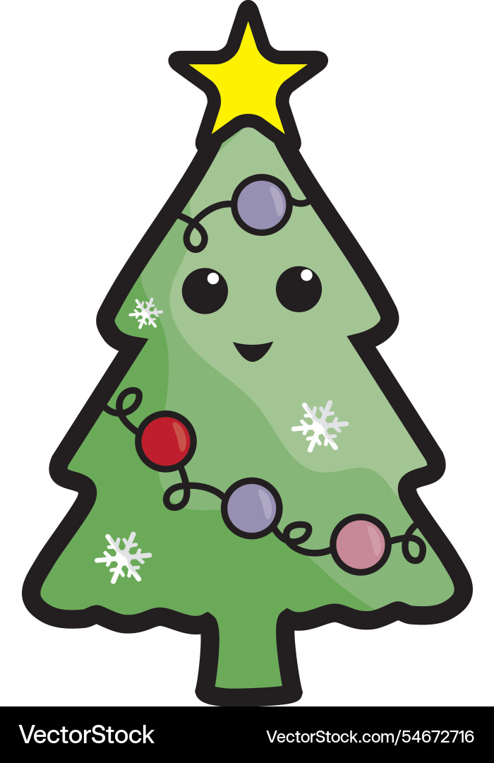 Cute christmas tree Royalty Free Vector Image - VectorStock