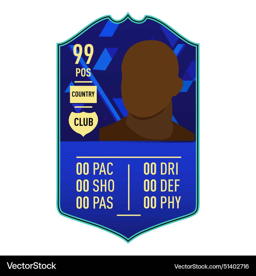 Fut card- fifa ultimate team custom card Vector Image