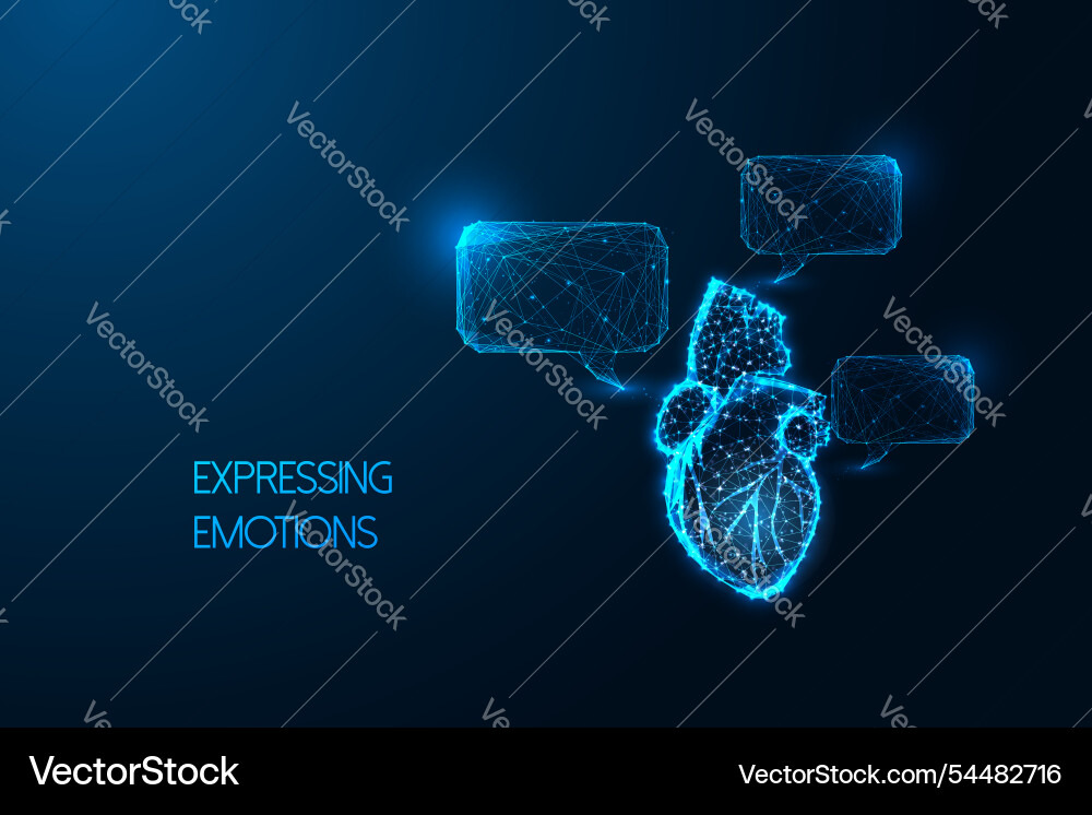 Glowing Heart Communication Royalty Free Vector Image