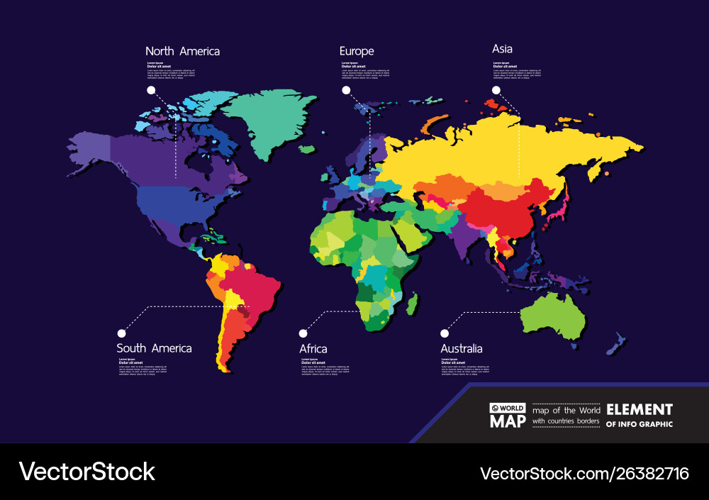 Grand world map graphic element Royalty Free Vector Image