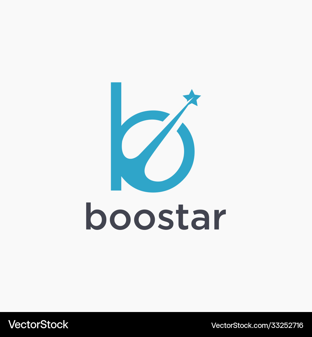 Letter b for boost star logo icon Royalty Free Vector Image