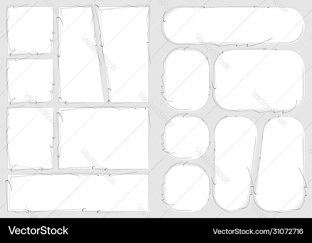 Manga set storyboard layout a4 template Royalty Free Vector