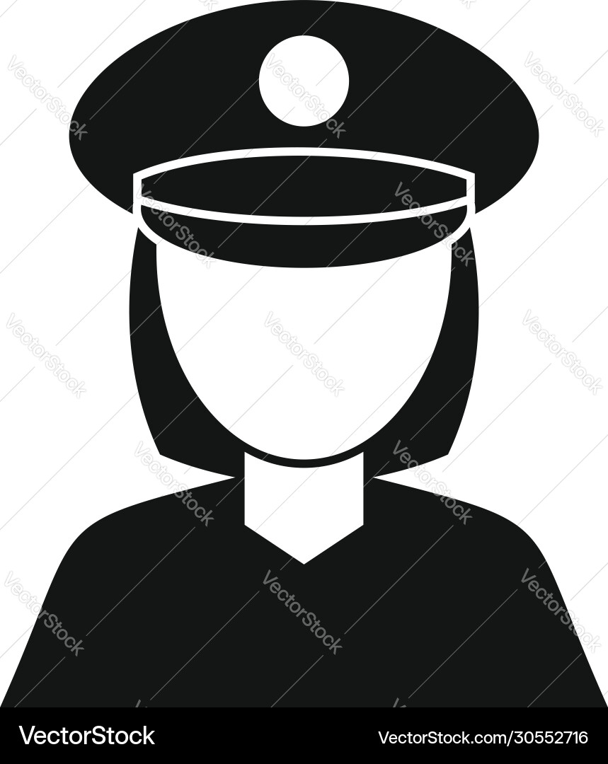 Police woman icon simple style Royalty Free Vector Image