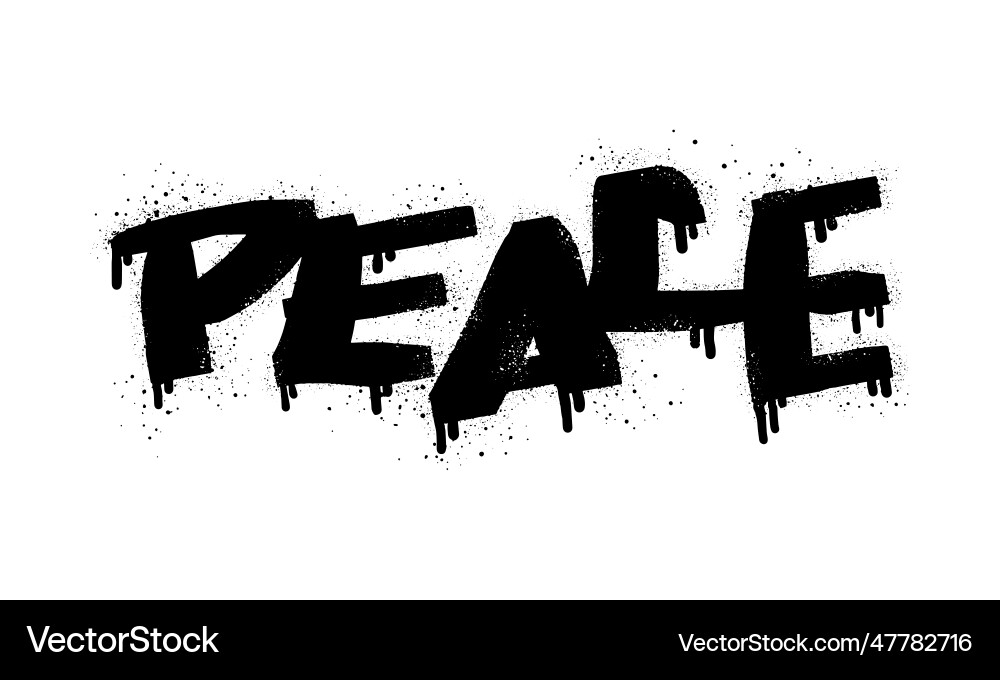Spray Painted Peace Word Art Royalty Free Vector Image