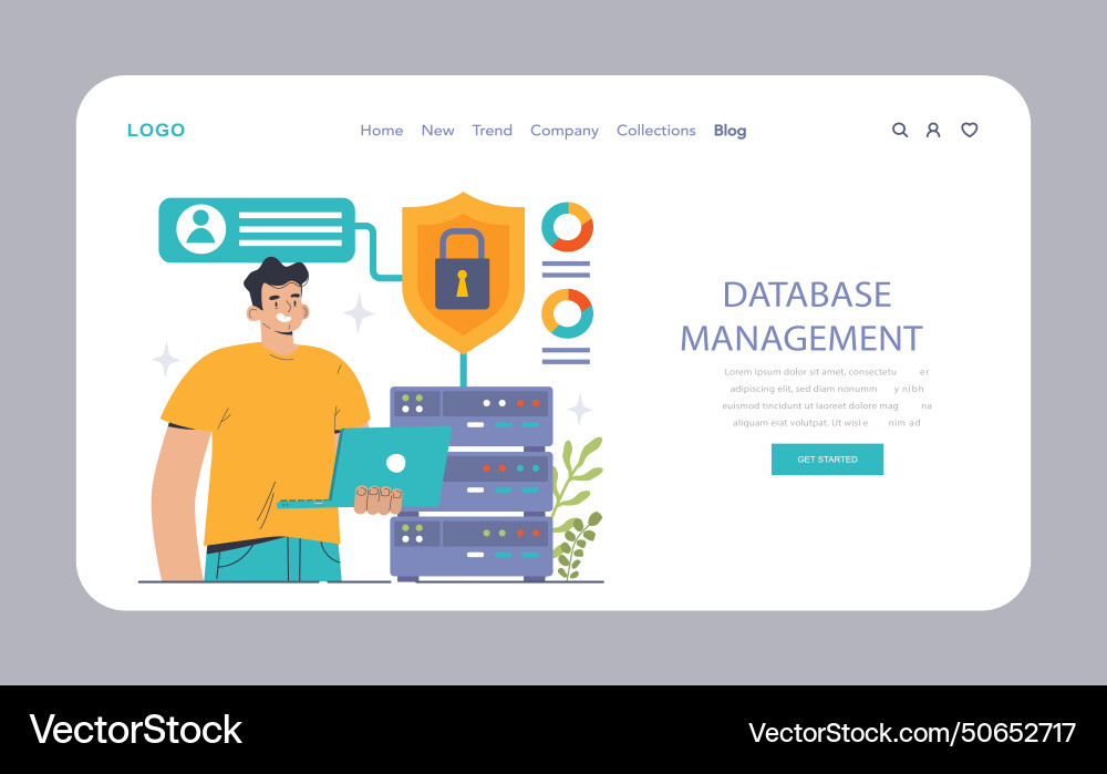 Back-end development web banner or landing page Vector Image