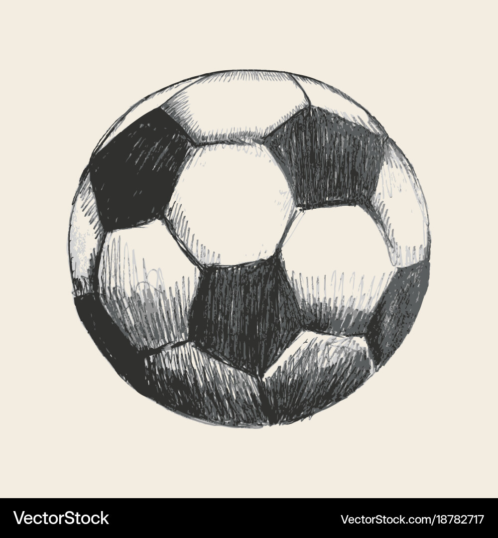 Hand-Drawn Soccer Ball Sketch Royalty Free Vector Image