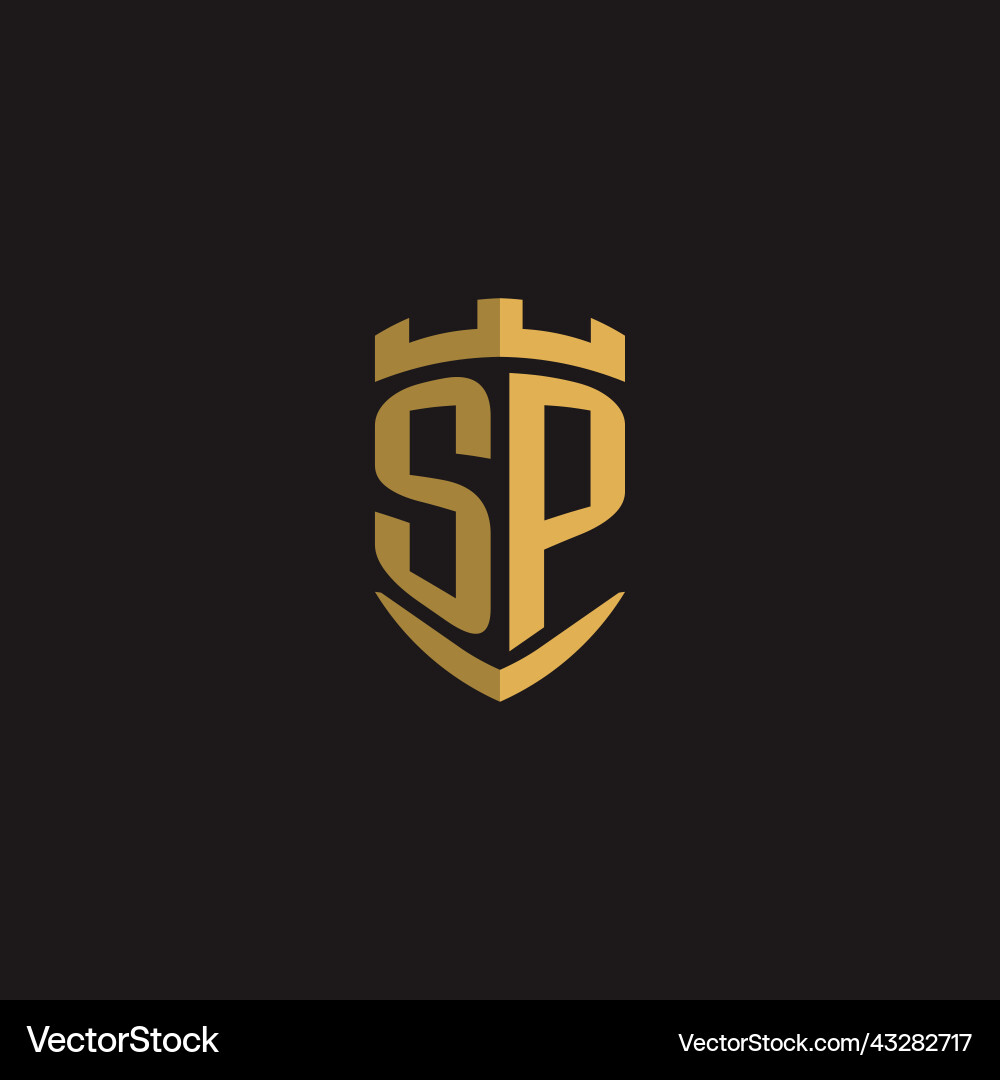 Initials sp logo monogram with shield style design