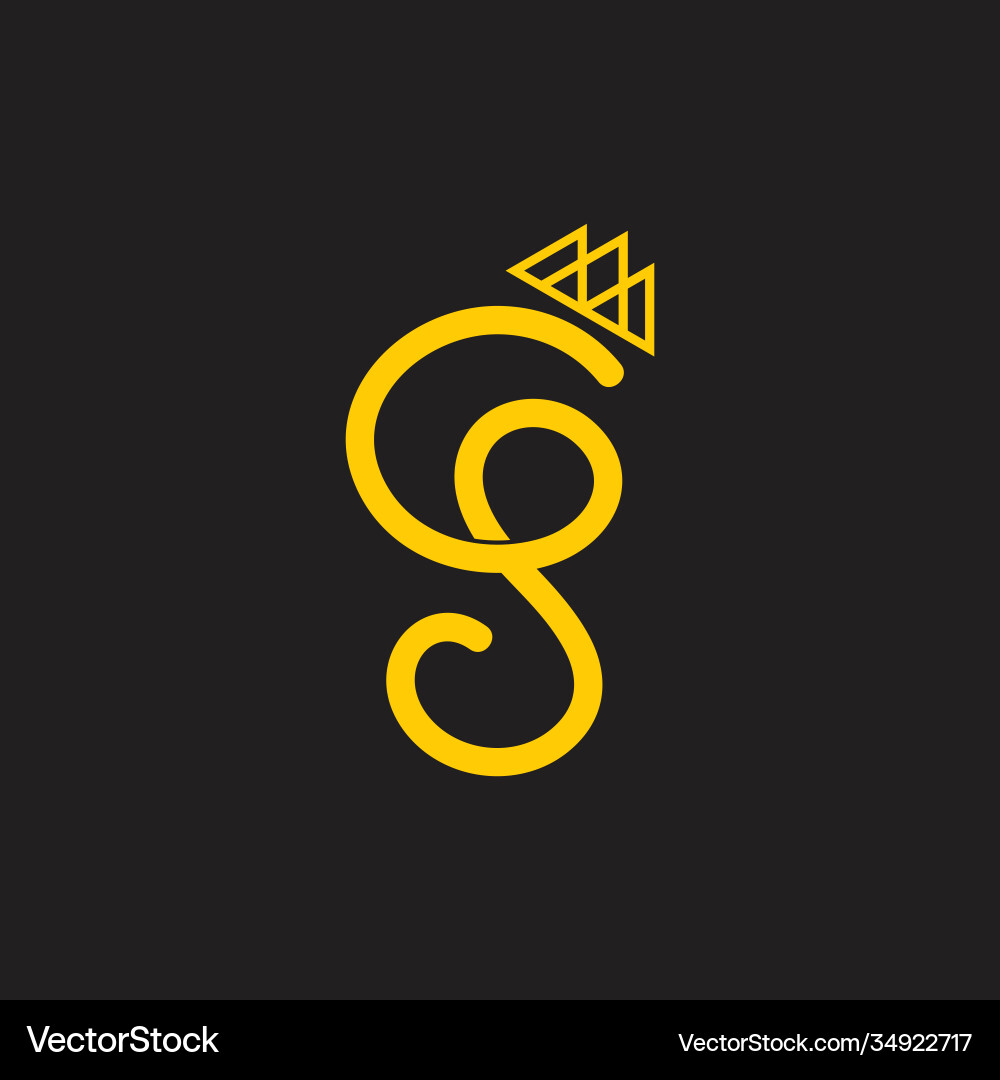 Letter gs crown ribbon logo Royalty Free Vector Image
