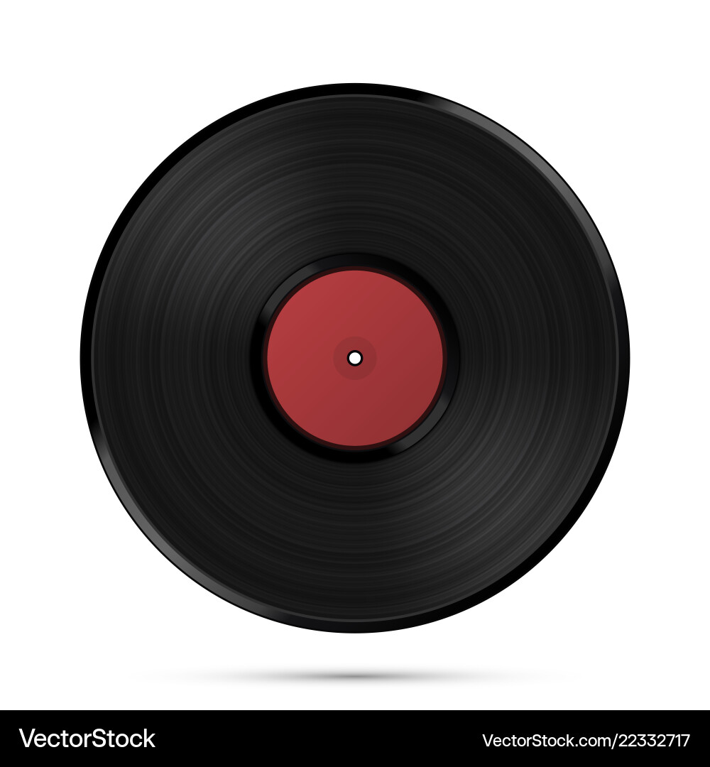 Lp record icon gramophone music object Royalty Free Vector
