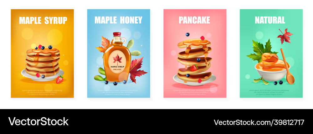 Maple syrup posters set Royalty Free Vector Image