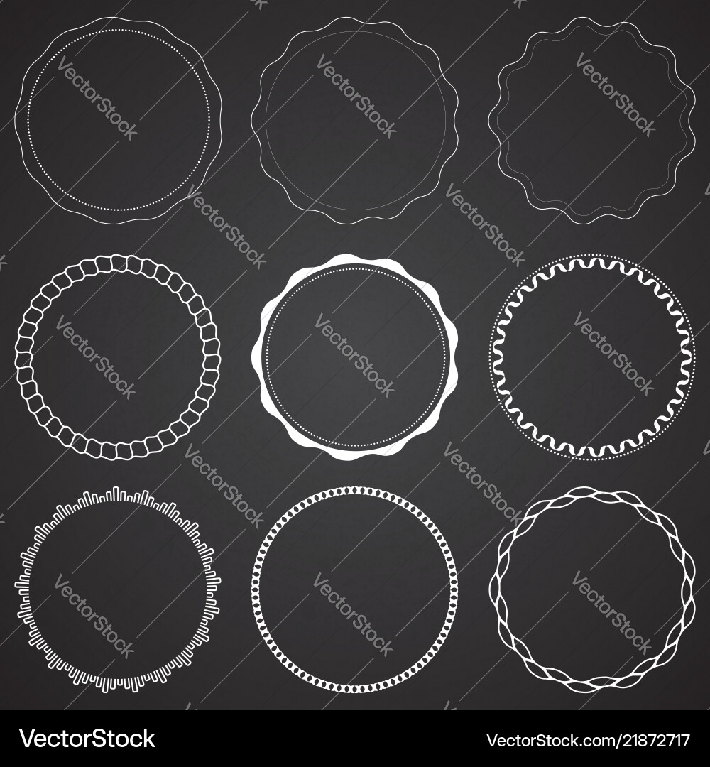 Nine Circle Frame Set Royalty Free Vector Image