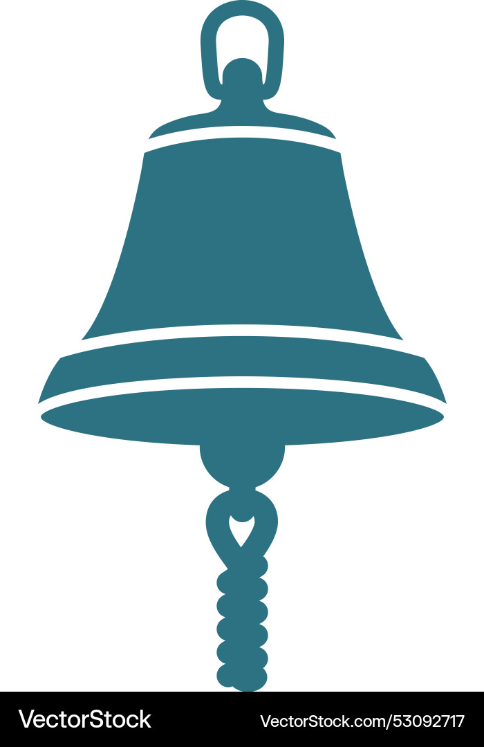 Ship bell logo sailing symbol blue marine emblem Vector Image