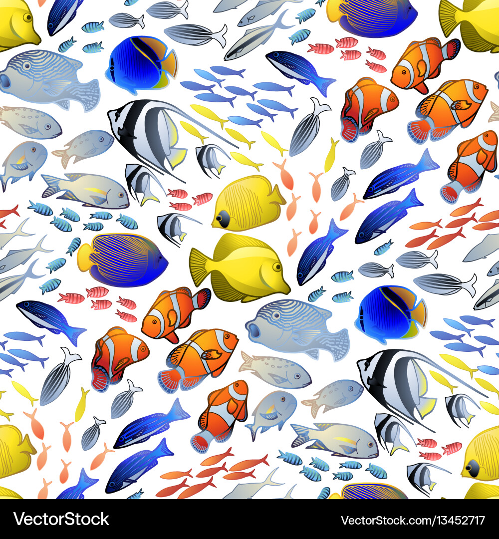 Vibrant Ocean Fish Pattern Royalty Free Vector Image