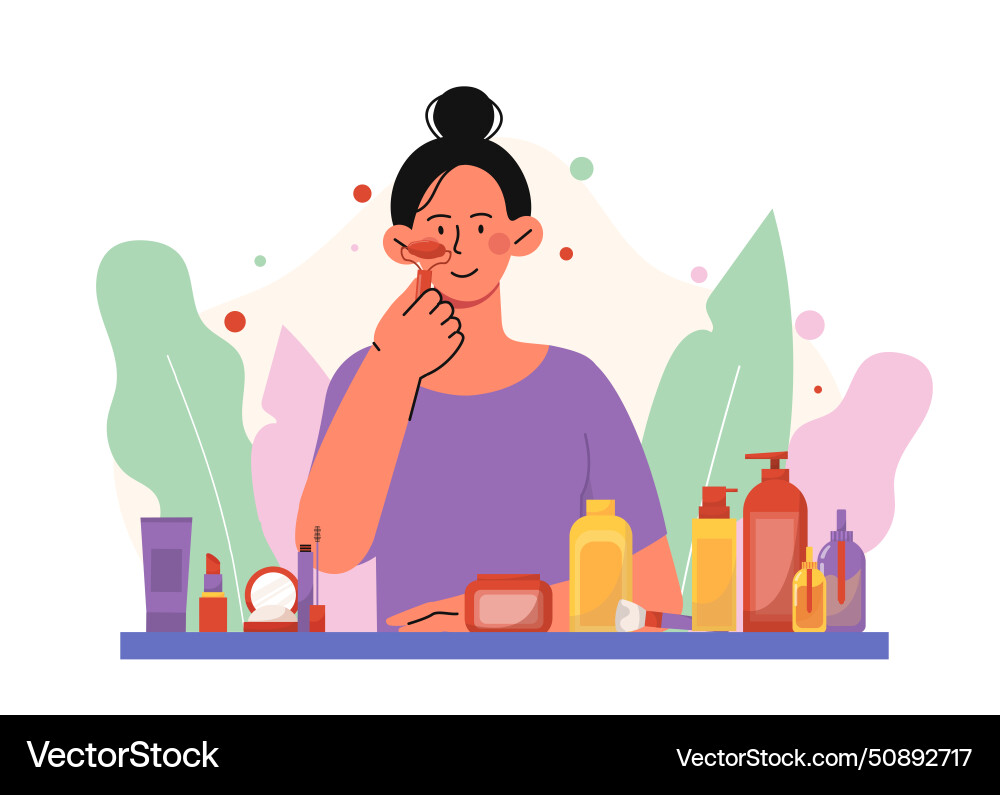 Woman with makeup Royalty Free Vector Image - VectorStock