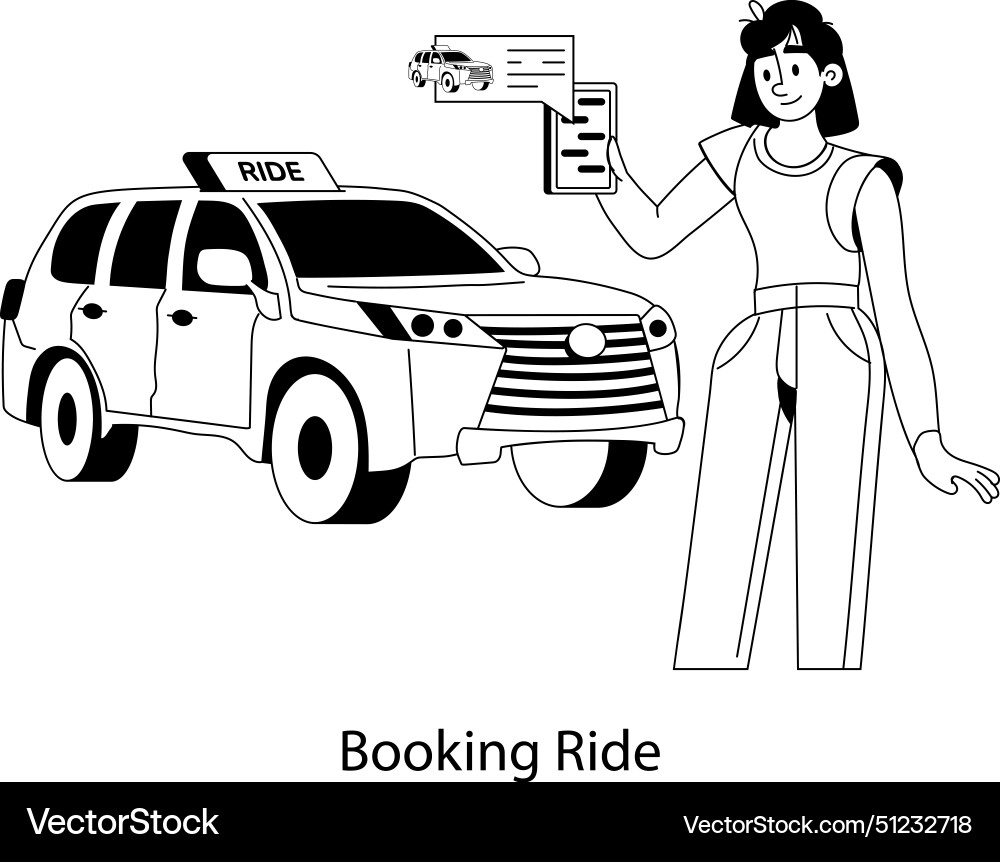 Booking ride Royalty Free Vector Image - VectorStock