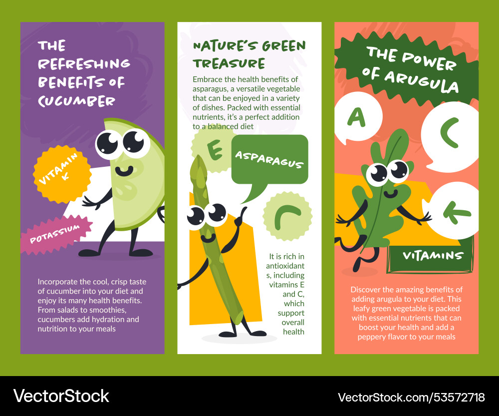 Bright banners telling about the beneficial Vector Image