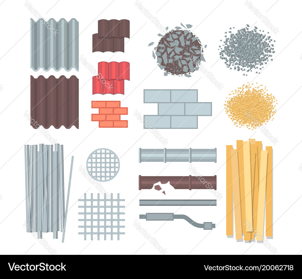 Construction materials - set of modern Royalty Free Vector