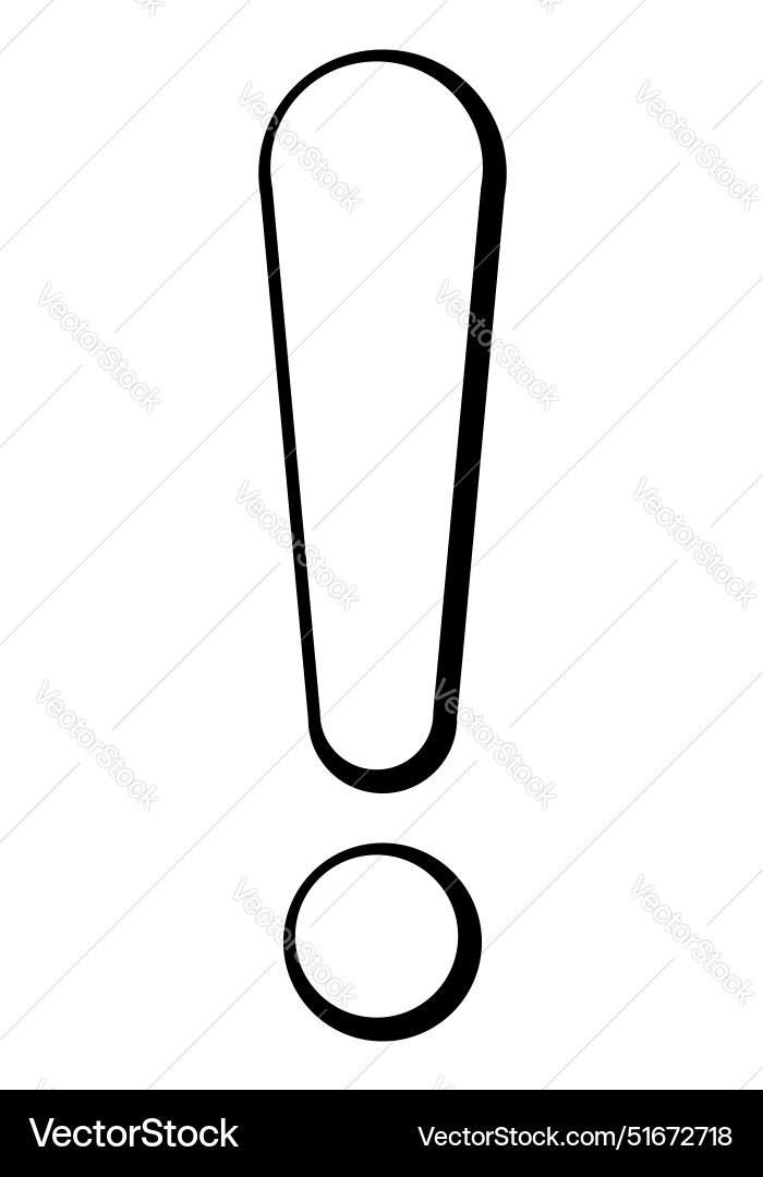 Exclamation mark black and white simple Royalty Free Vector