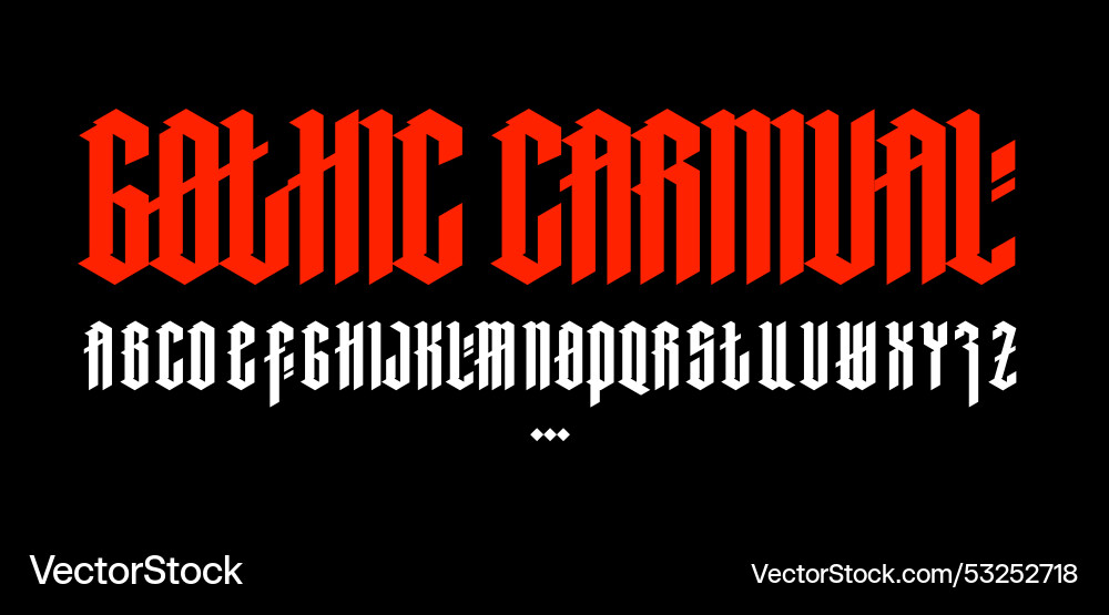 Full alphabet in the gothic style letters Vector Image