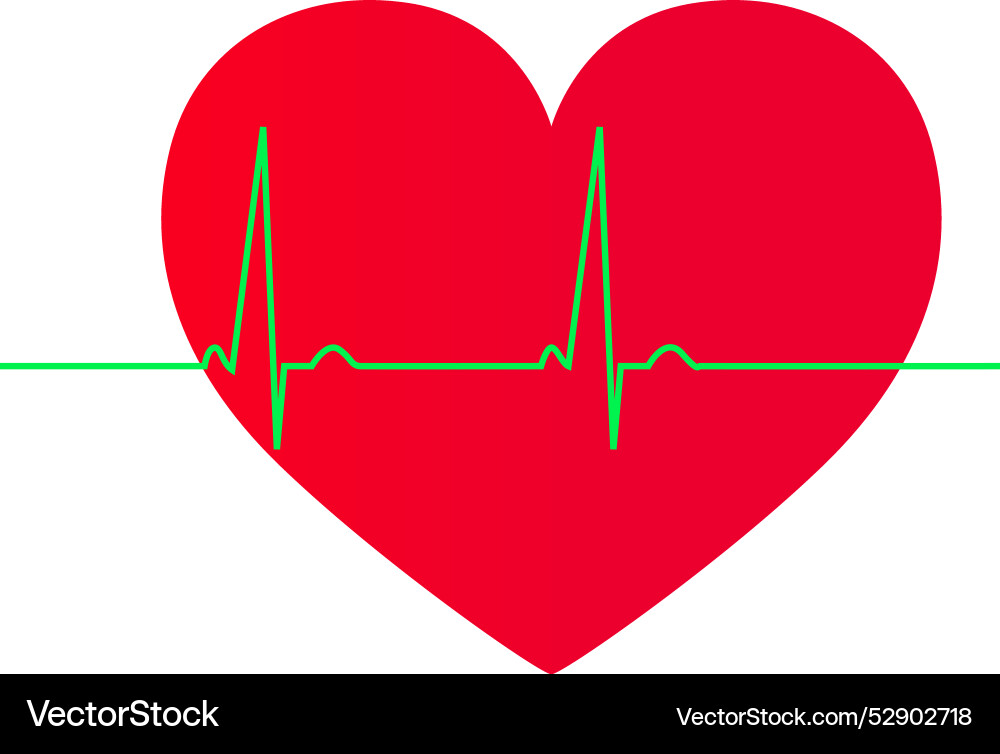 Heart with beat red color symbol Royalty Free Vector Image
