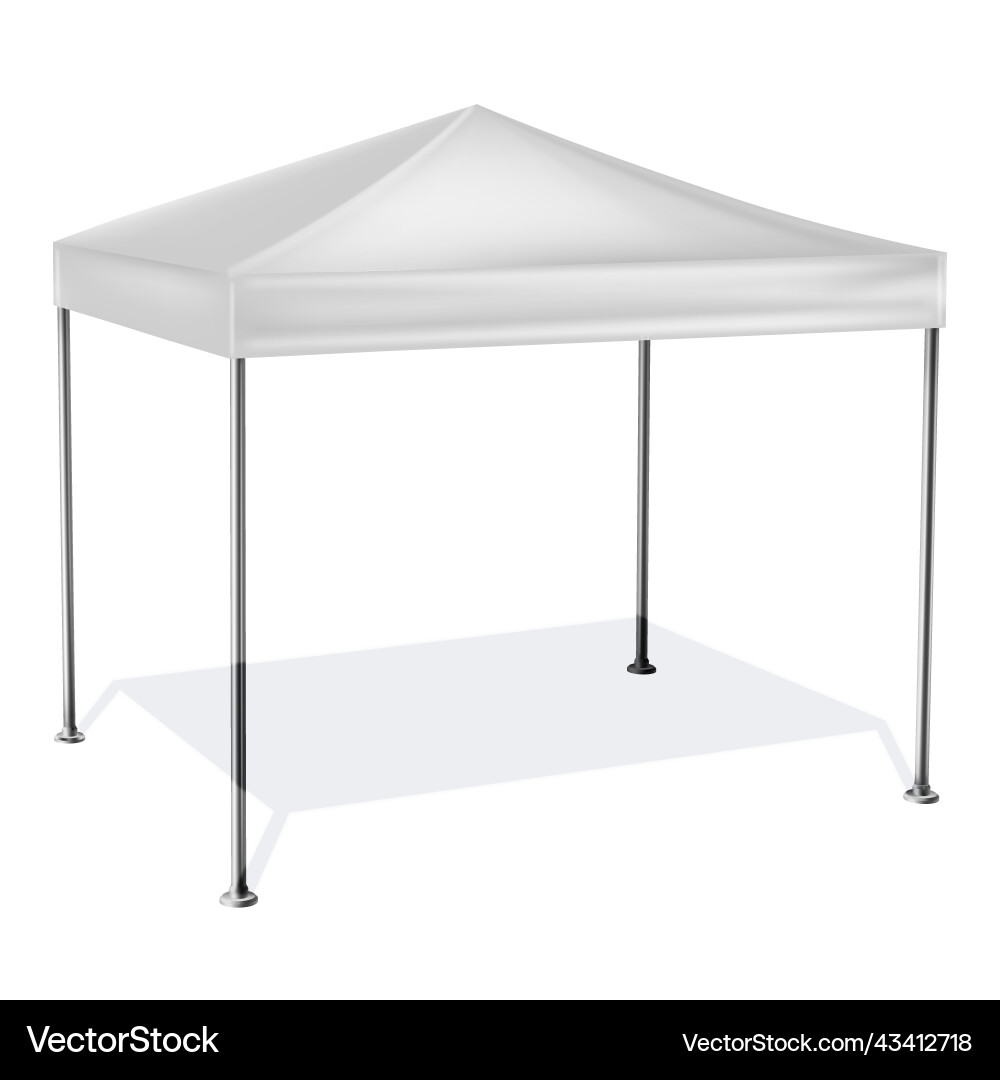 Outdoor canopy on metallic sticks with shadow Vector Image