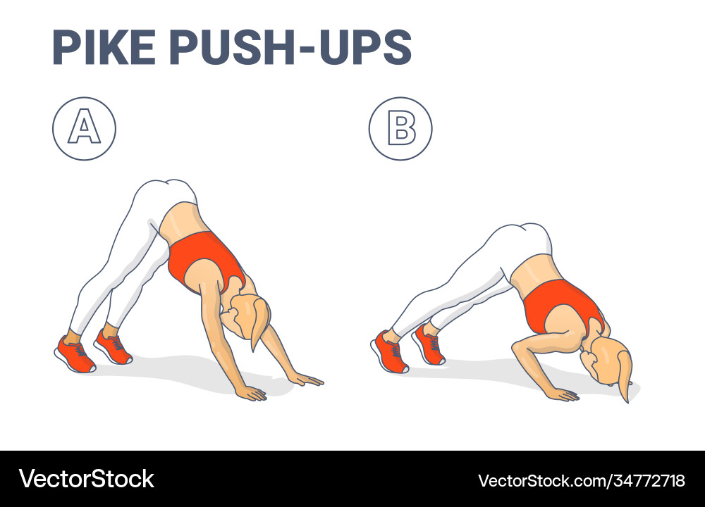 Pike push-up female home workout exercise guidance
