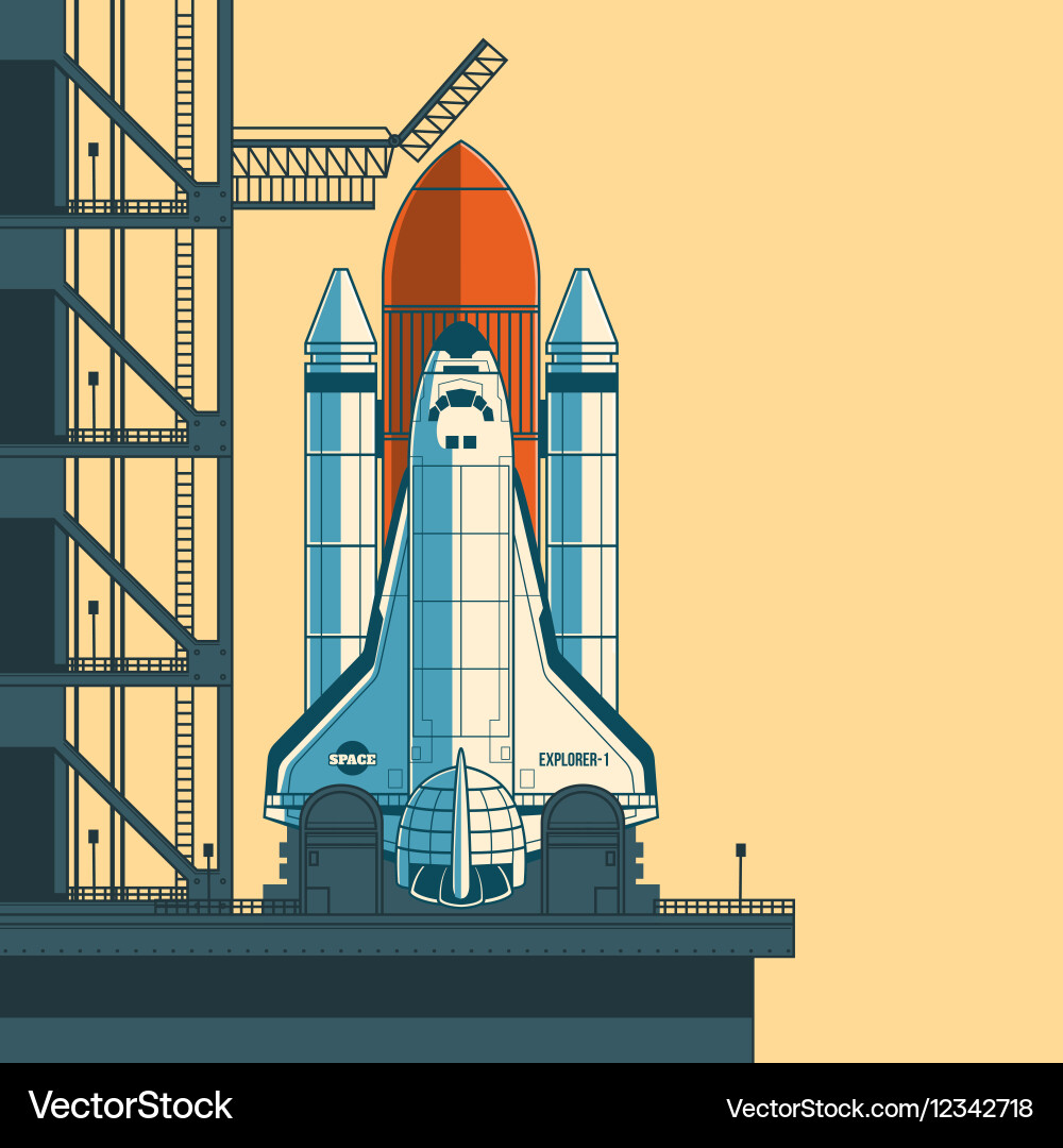 Rocket is ready for launch Royalty Free Vector Image